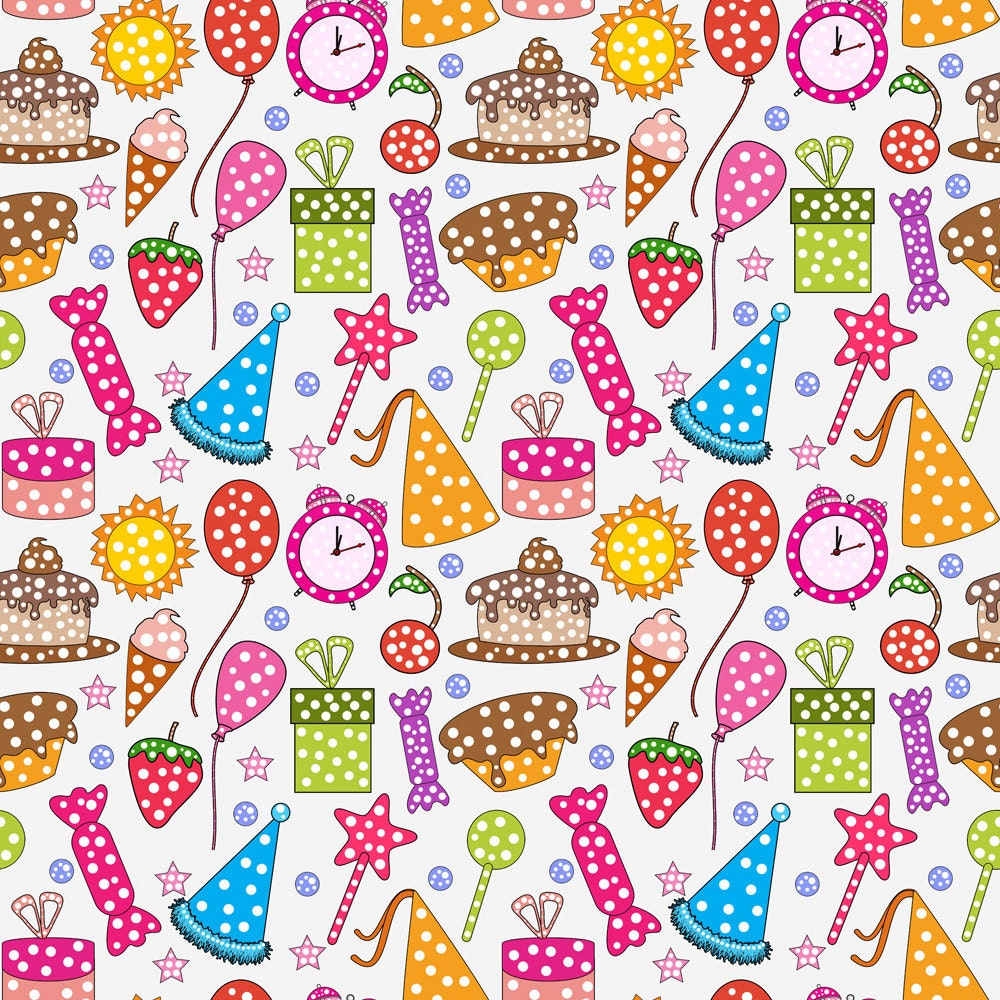 Birthday Digital Paper Pack * W/birthday Patterns, to Use in ...