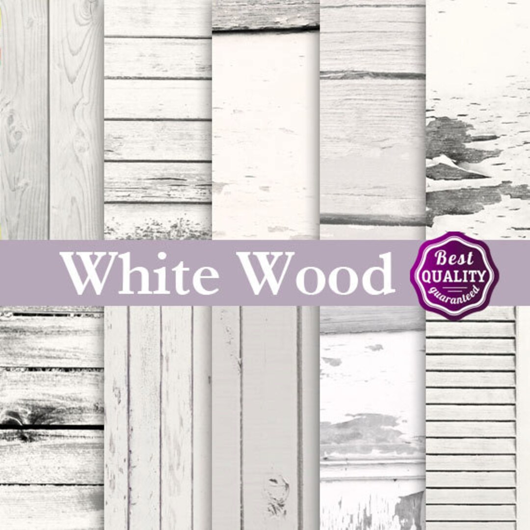 Wood Digital Paper White Wood Textures Digital Scrapbook Paper Set 10 ...