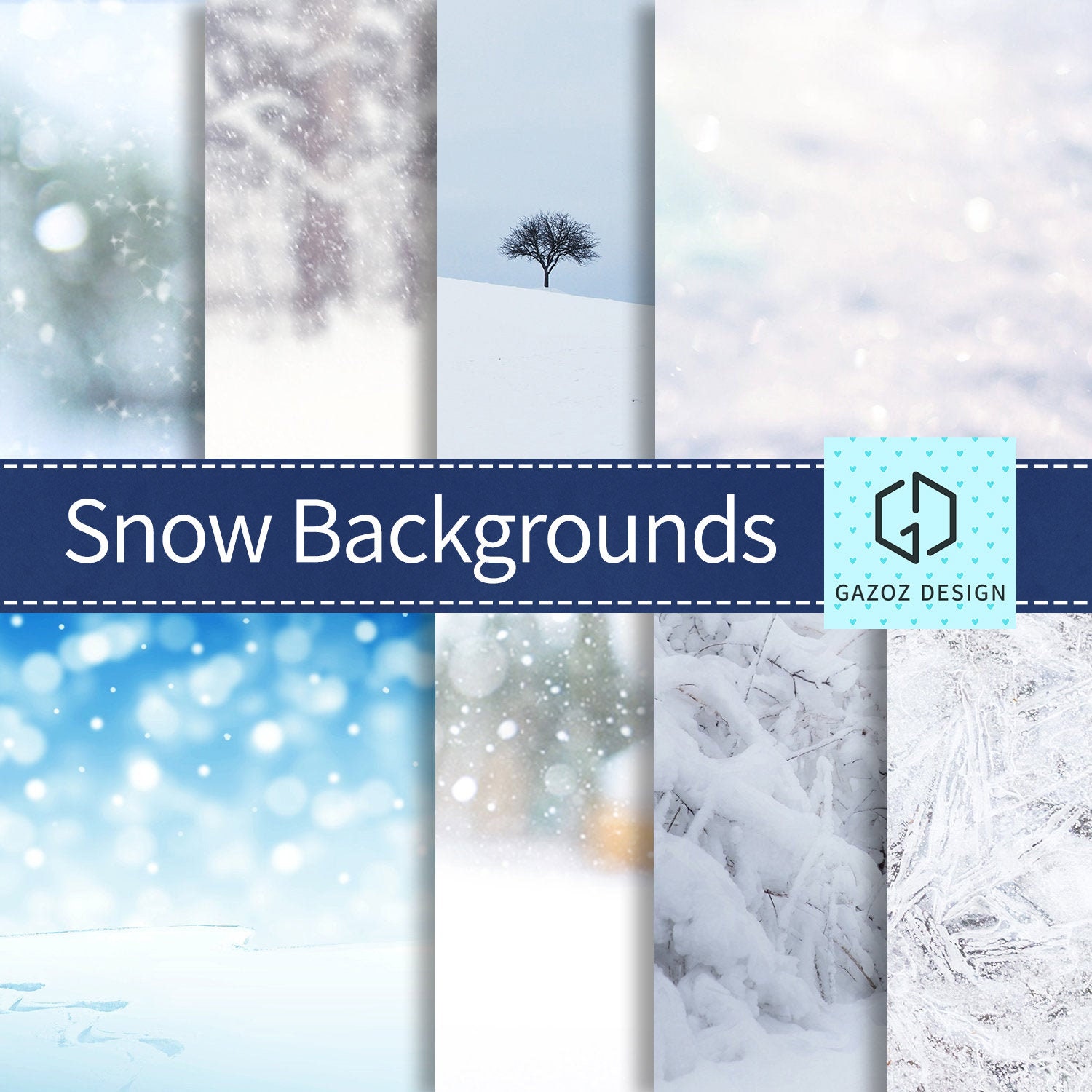 Winter Snow Digital Paper, Winter Scrapbook Paper, Christmas, Trees ...