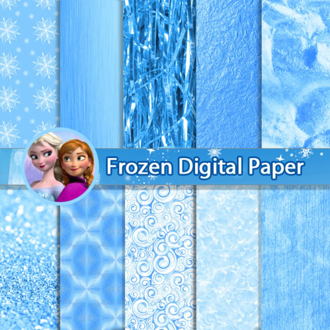 Winter Digital Paper frozen Patterns 10 Blue Background Winter ...