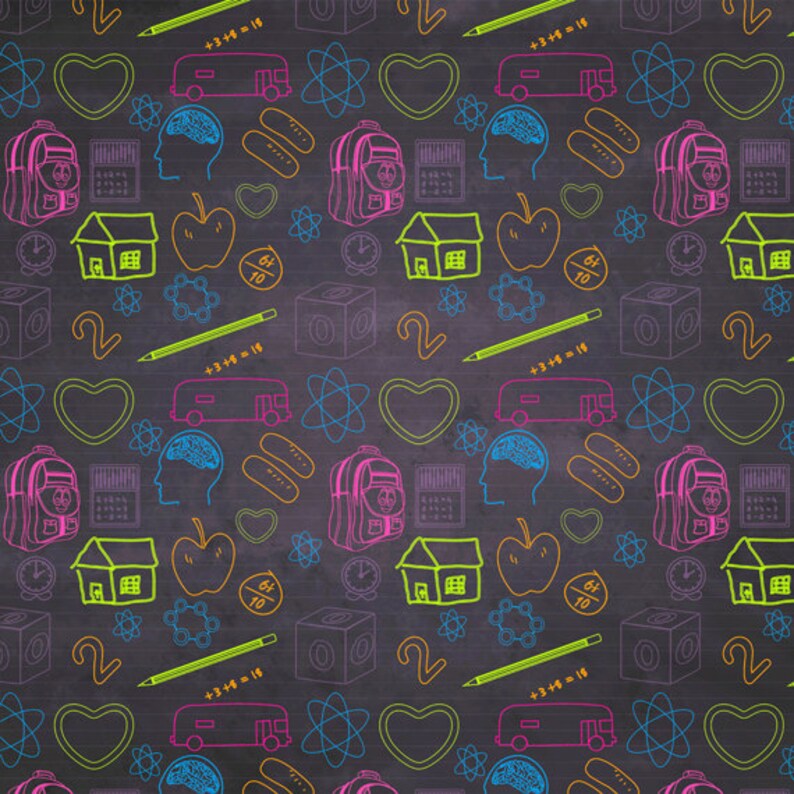 Back to School BIG SALE Chalkboard Digital Papers * Chalkboard ,math ...