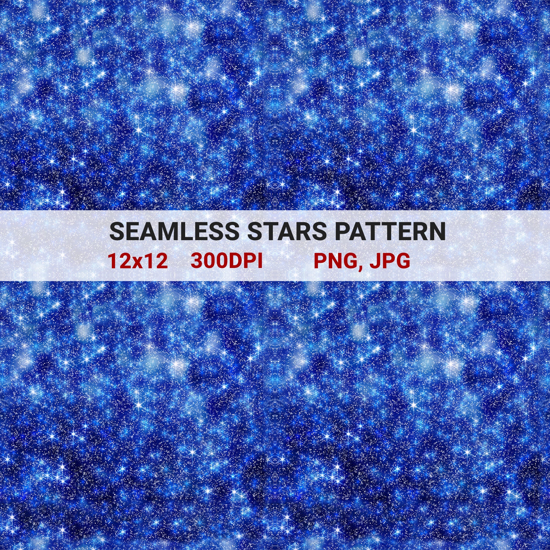 Seamless Glitter Night Sky Digital Paper, Starry Skies Digital Paper ...