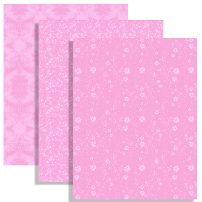 Pink Digital Scrapbook Paper Set 10 Pinkpapers for - Etsy