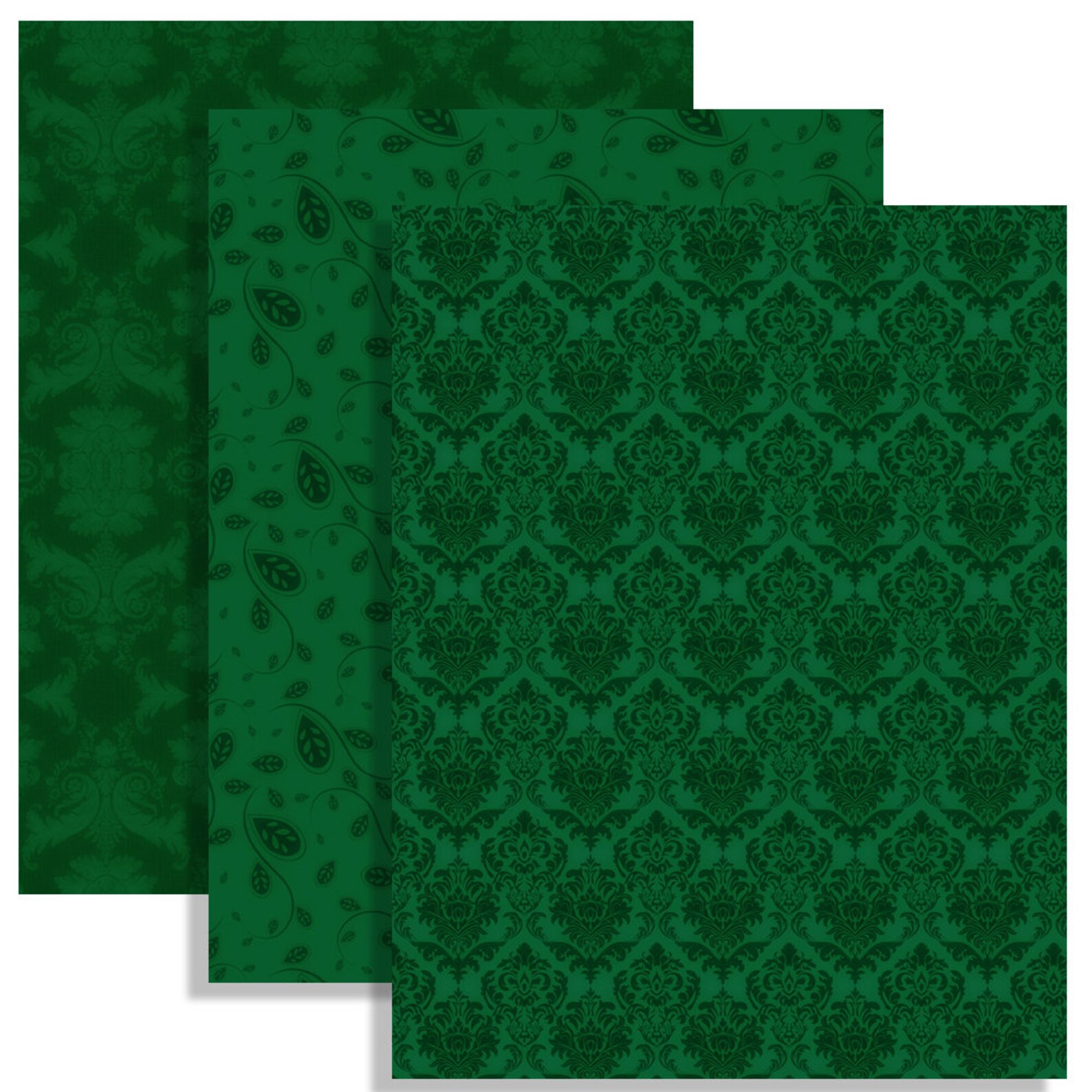 Green Digital Scrapbook Paper Set * 10 Green Papers for Scrapbooking ...