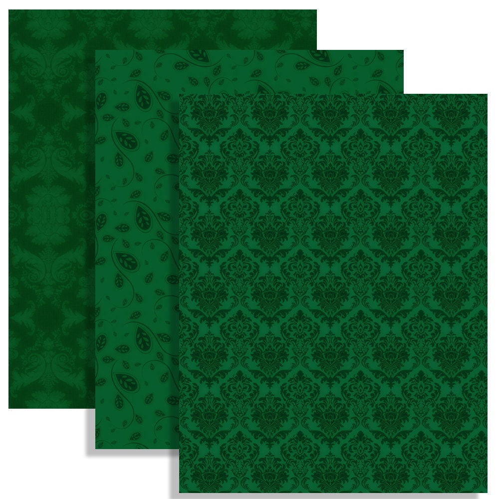 Green Digital Scrapbook Paper Set * 10 Green Papers for Scrapbooking ...