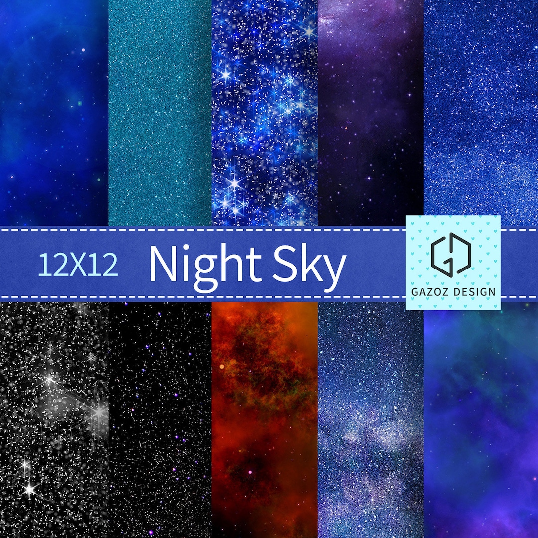 Night Sky Digital Paper, Starry Skies Digital Paper, Star Digital Paper ...