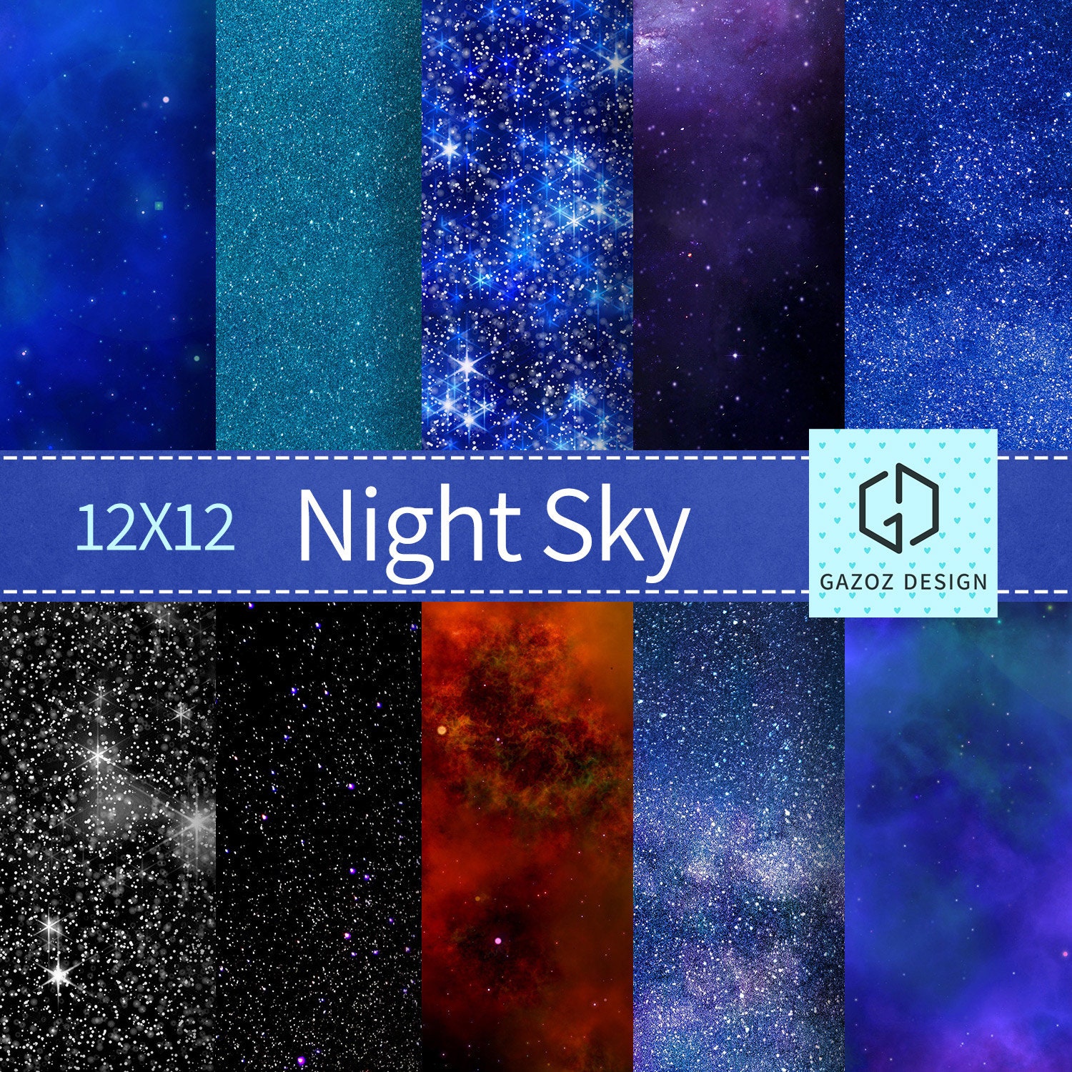 Night Sky digital paper Starry Skies Digital Paper Star | Etsy