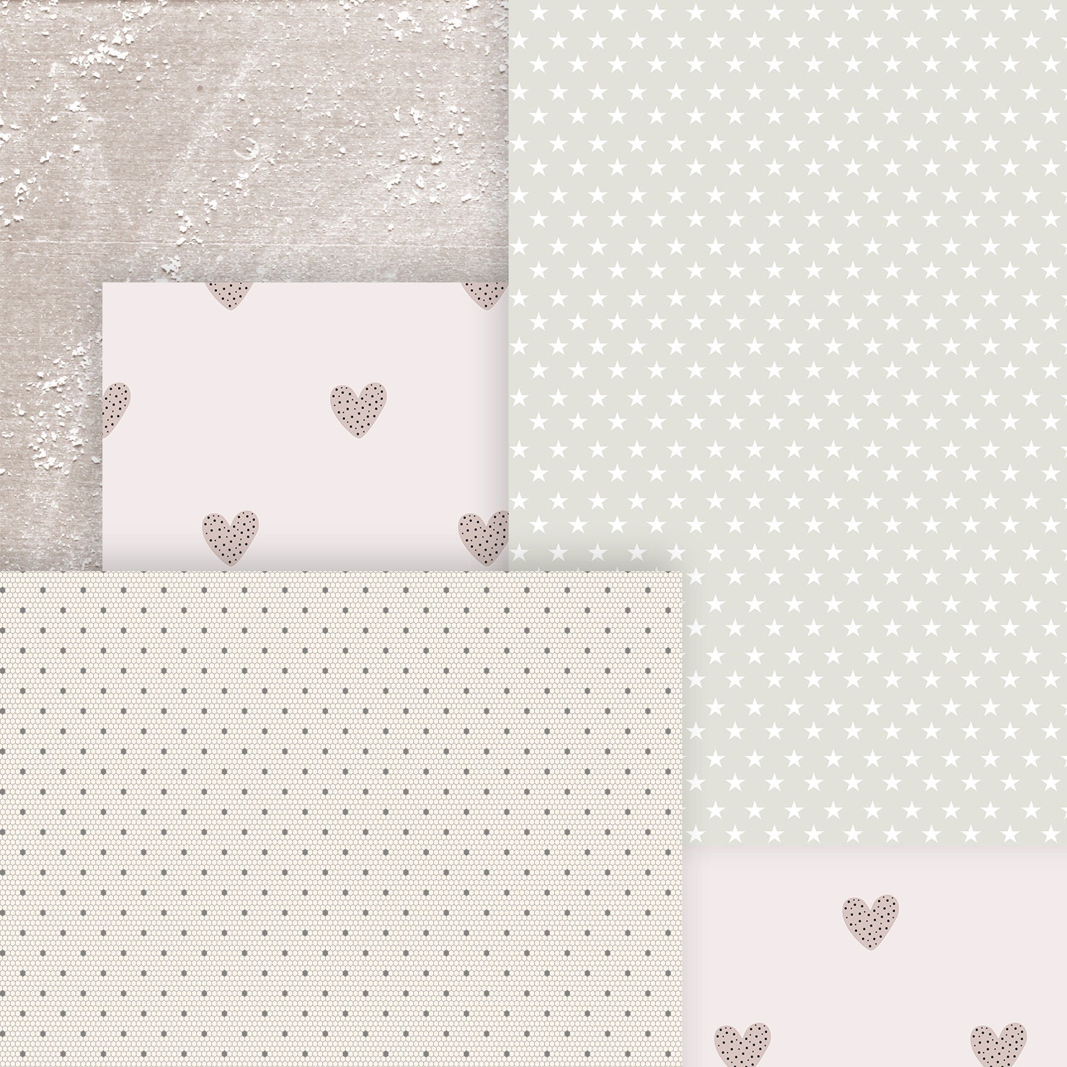 Cream Digital Scrapbook Paper Set 18 Natural Digital Paper 4 ...