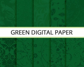 Green St Patrick's Day Digital Papers With Shamrocks - Etsy UK