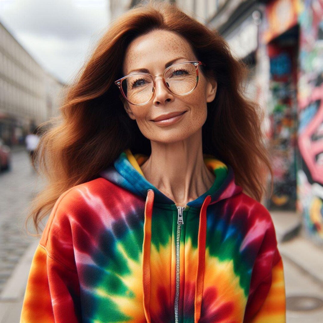 Tie Dye Zip Up Hoodie Rainbow Hand Dyed Made To Order Etsy