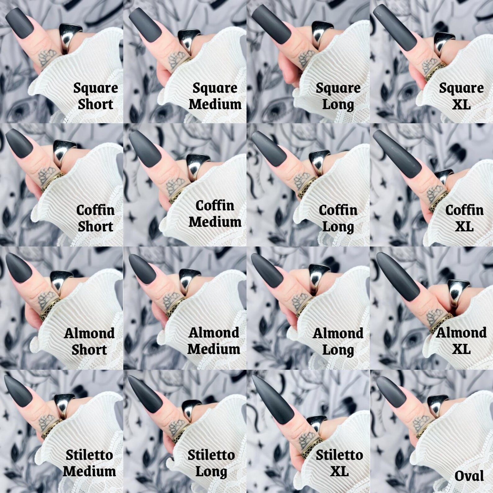 HAPPY DAYZ 90s Y2K Black White Smiley Face Trippy Face Press on Alt ...