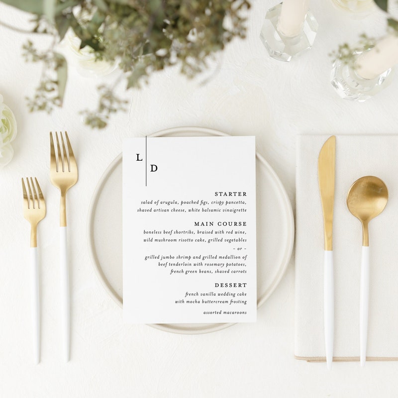 Monogram Menu - Etsy