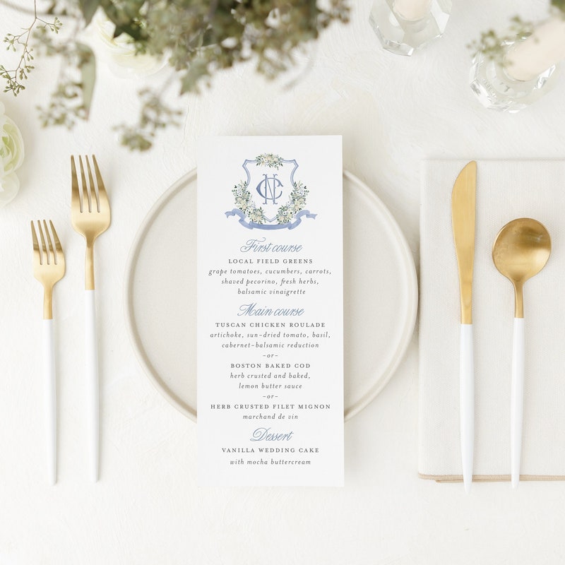 Watercolor Wedding Menu - Etsy