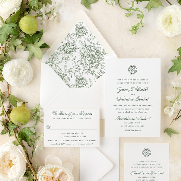 Monogram Invitation - Etsy