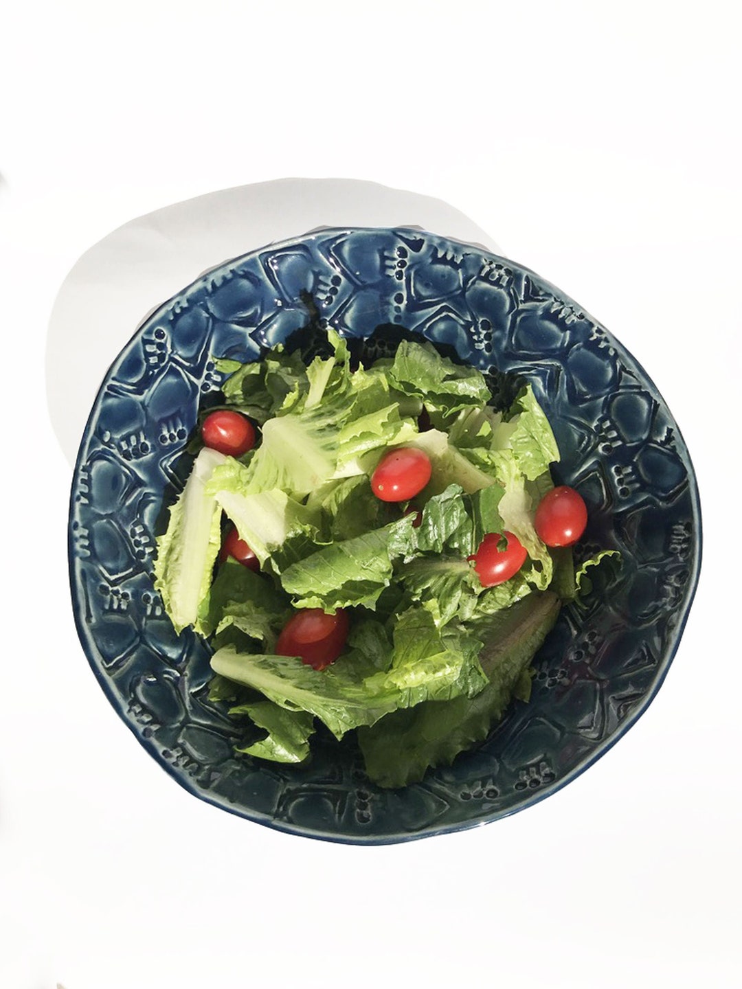 Deep Sea Blue Ceramic Bowl for WFPB Diet, Hand-built Rustic Bowl for ...