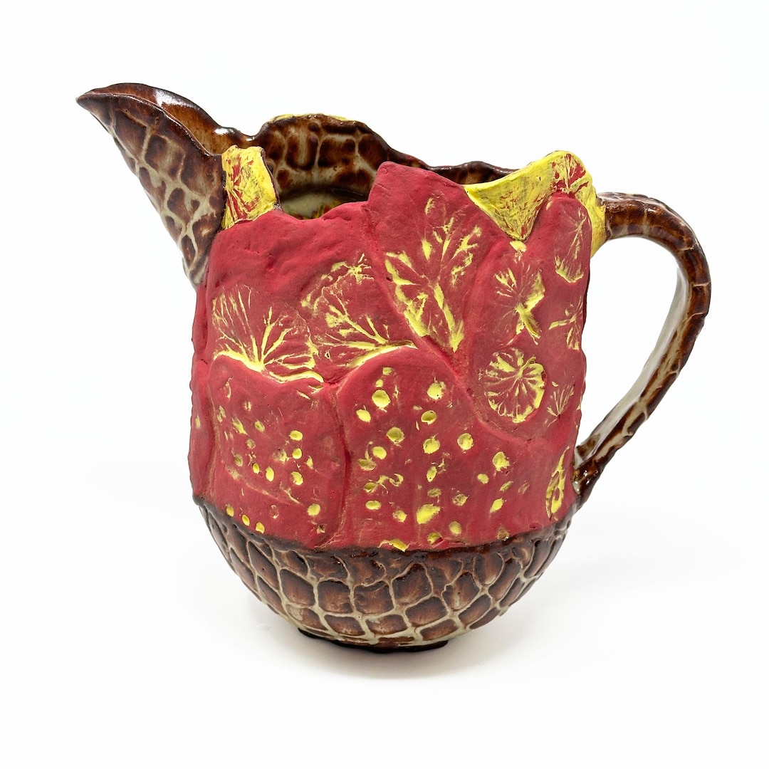 Red Ceramic Pitcher, Handmade Drink Pitcher, Lemonade Pitcher, Pottery ...