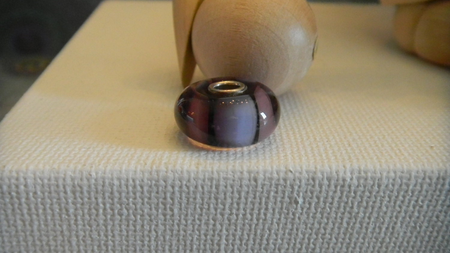 Stunning Authentic Trollbead Purple Stripes Glass Bead Charm RETIRED ...