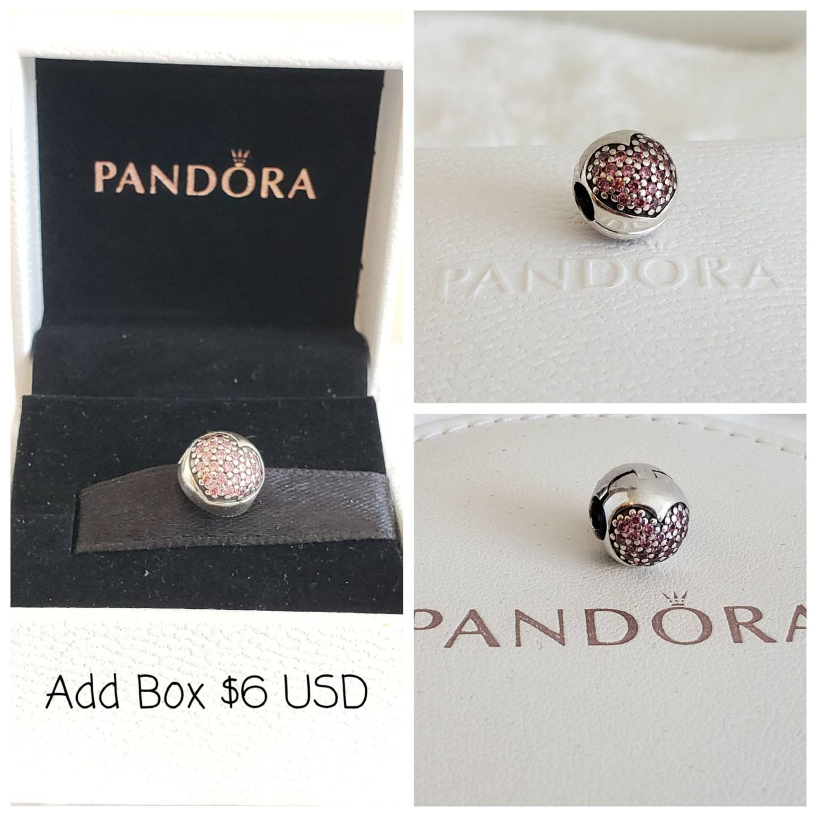 Authentic Pandora Red Pave Heart Clip Charm Red CZ Sterling - Etsy Hong ...