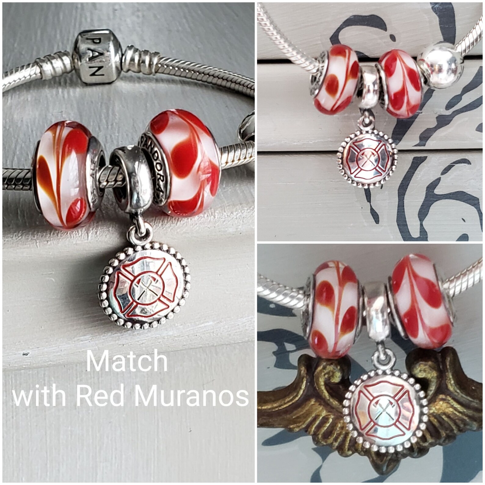 Authentic Pandora Fire Maltese Dangle Charm Red Enamel - Etsy