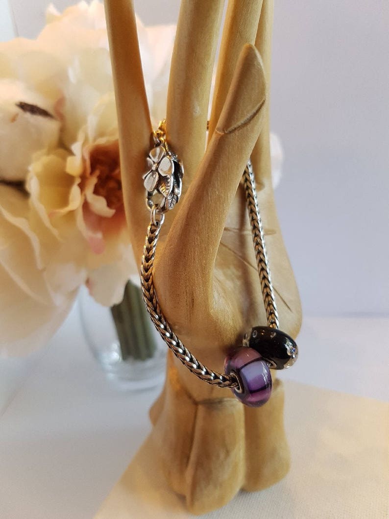 Stunning Authentic Trollbead Purple Stripes Glass Bead Charm RETIRED ...