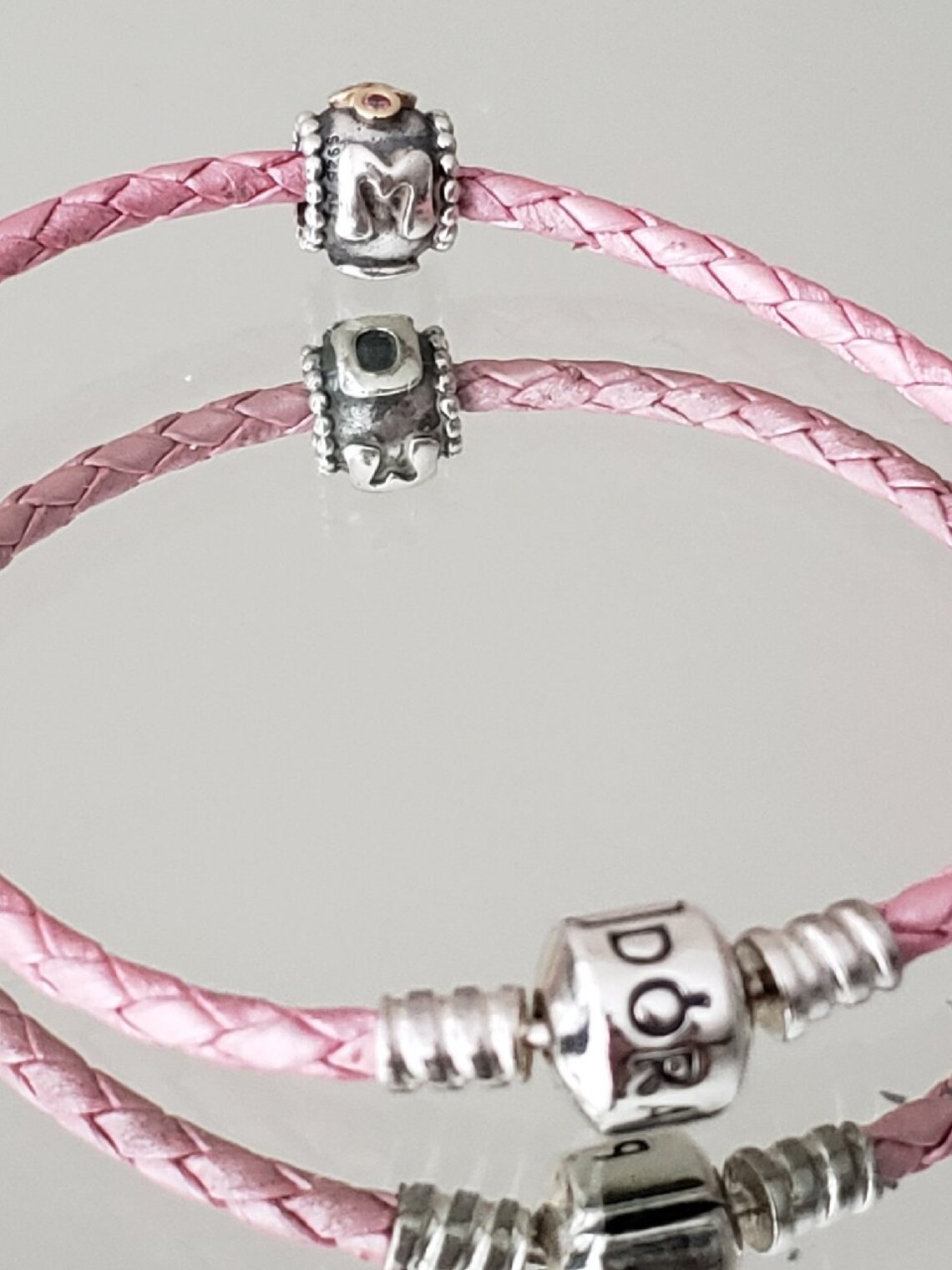 Authentic Pandora Mom Charm Fancy Pink CZ Sterling 14k Gold Hallmarked ...