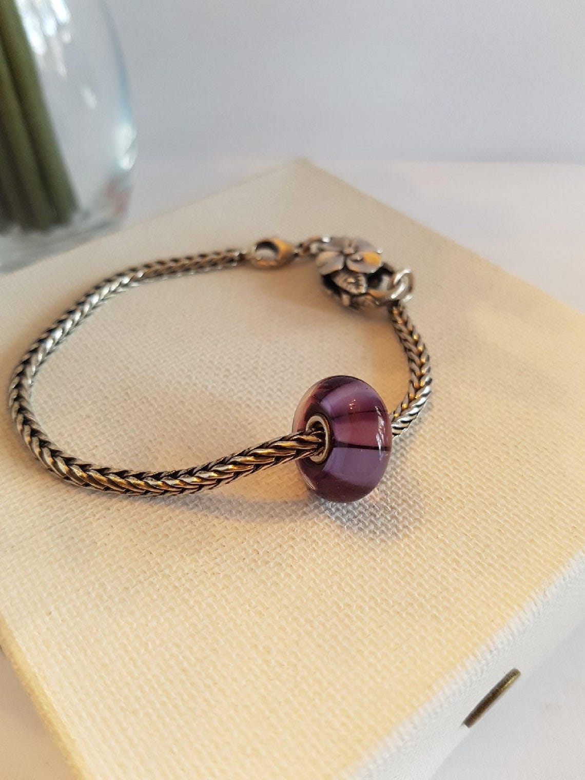 Stunning Authentic Trollbead Purple Stripes Glass Bead Charm - Etsy Canada