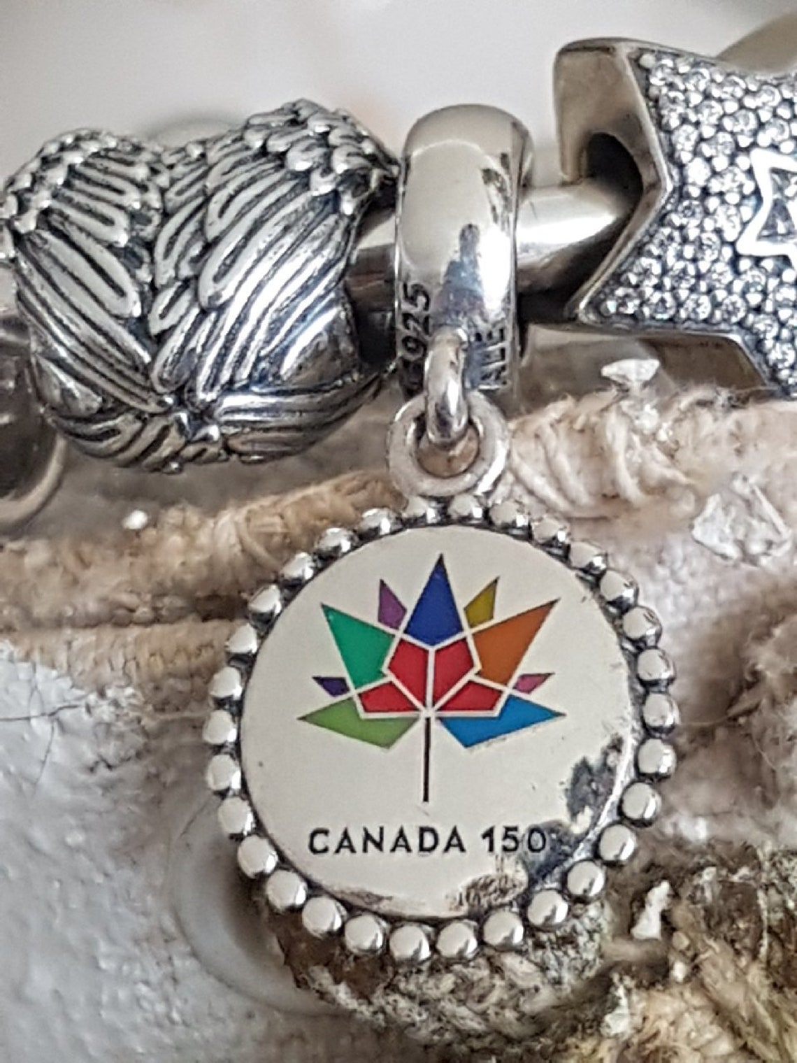 STUNNING Authentic Pandora Canada 150 Birthday Charm Rainbow - Etsy Canada