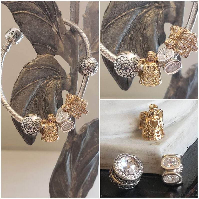 Authentic Pandora Angel of Grace 14K Gold Charm Openwork Slider ...