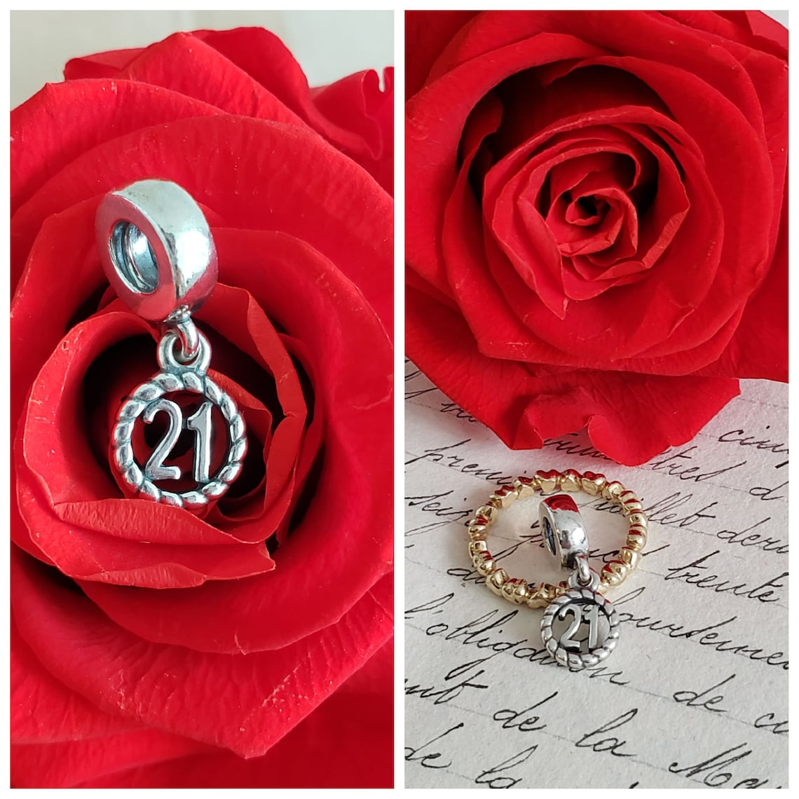 Authentic Pandora 21st Birthday Dangle Charm Sterling Silver | Etsy