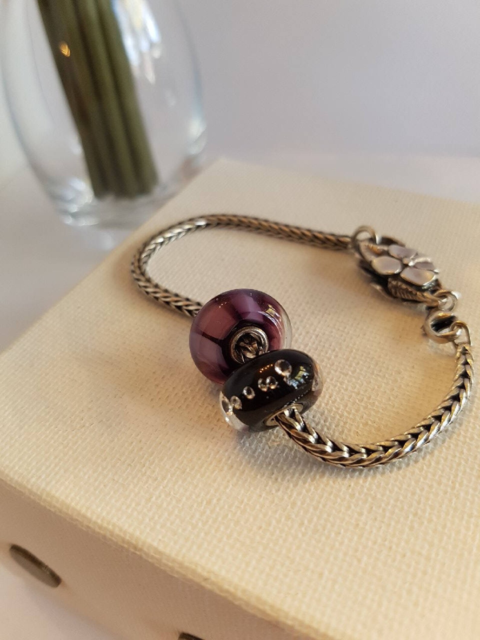 Stunning Authentic Trollbead Purple Stripes Glass Bead Charm RETIRED ...