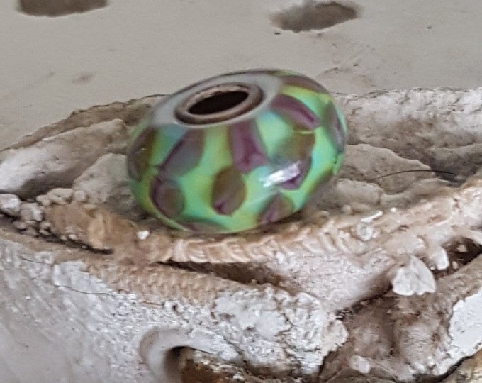 Stunning Authentic Trollbead Purple Stripes Glass Bead Charm RETIRED ...