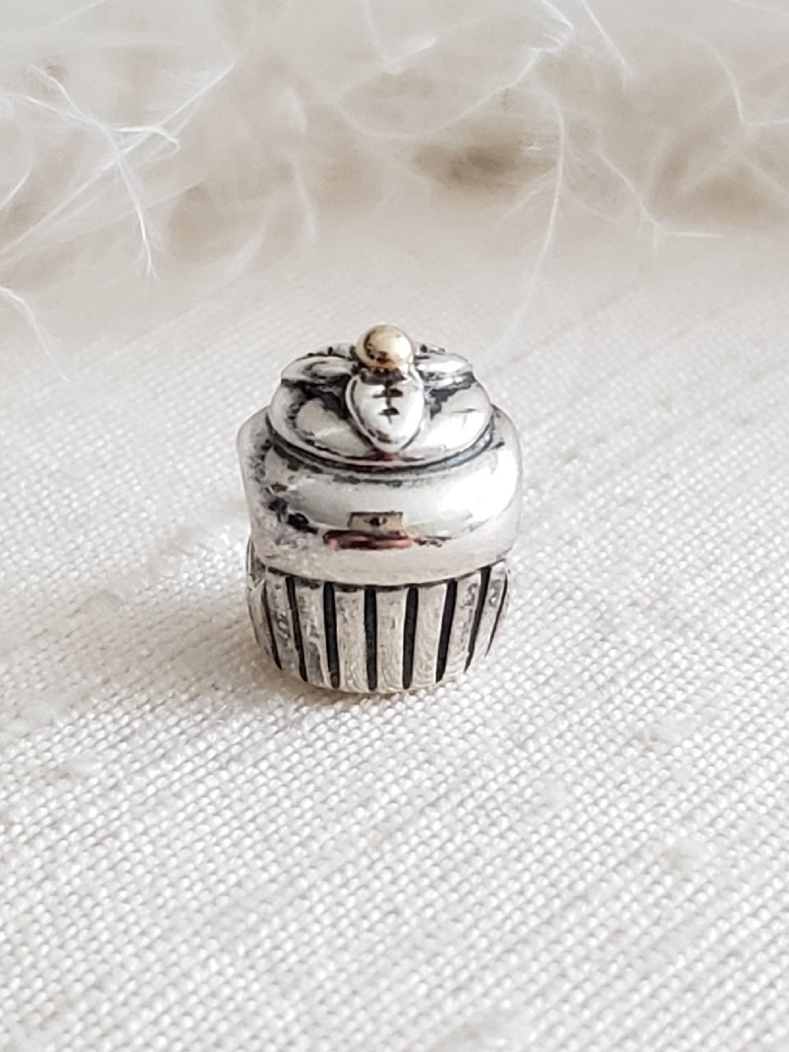 Authentic Pandora Cupcake Two-tone Charm Sterling 14K Gold | Etsy Canada