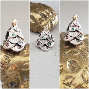Authentic Pandora Festive Tree Christmas Charm Multi Colored CZ 14K ...