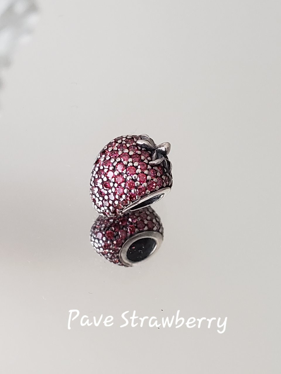 Authentic Pandora Pave Strawberry Charm Encrusted 95 Red Cubic | Etsy