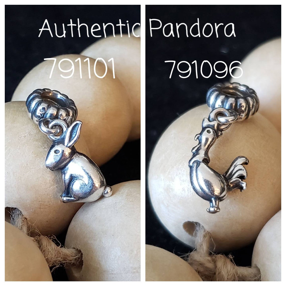 Authentic Pandora Rooster And/or Rabbit Dangles Sterling Hallmarked ...