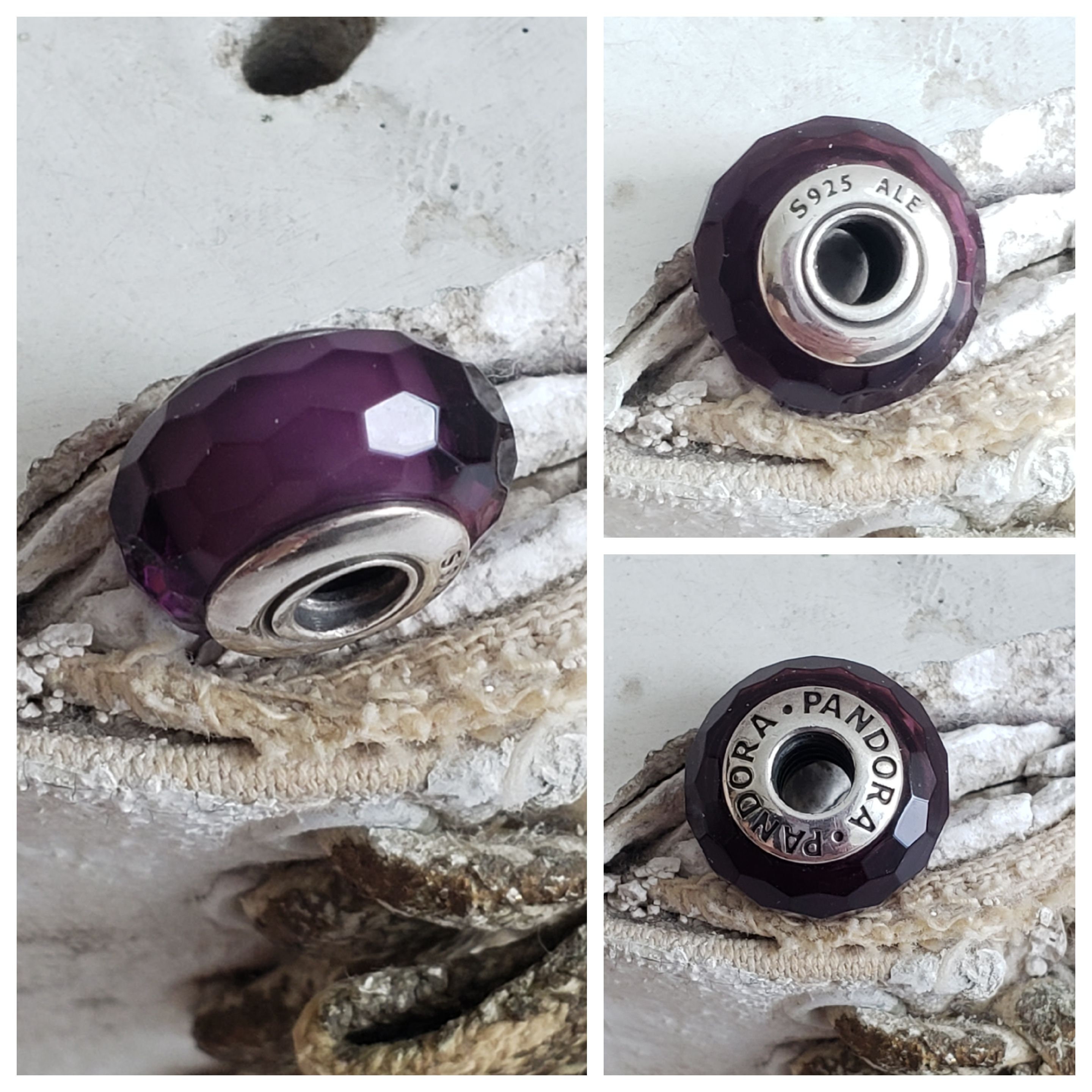 Authentic Pandora Purple Faceted Murano Glass Charm Sterling - Etsy España