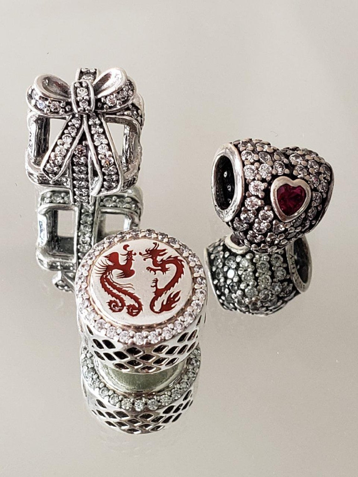 Authentic Pandora Happy Together Dragon & Phoenix Slide Charm | Etsy