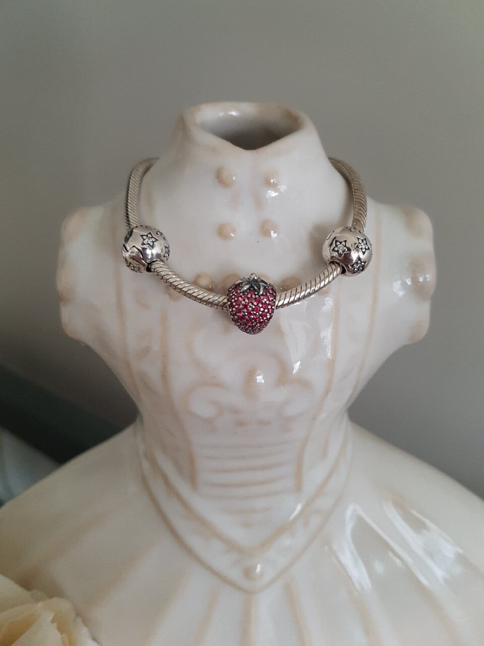 Authentic Pandora Pave Strawberry Charm Encrusted 95 Red Cubic | Etsy