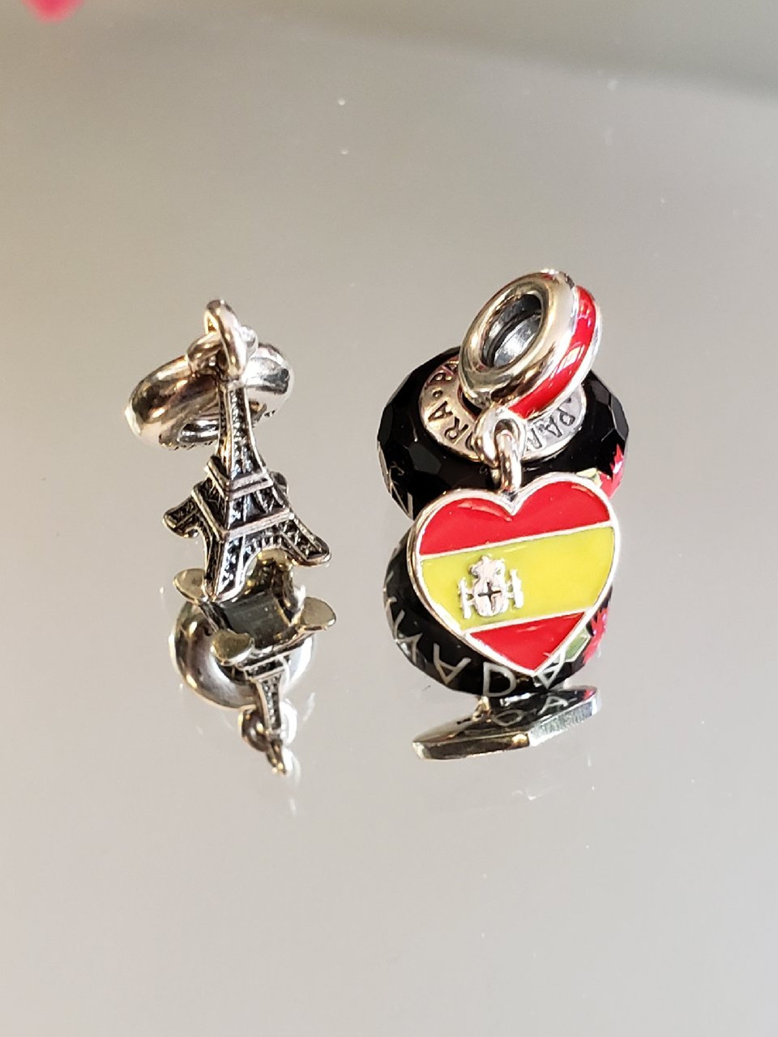 Reserved Pandora Spain Heart Flag Dangle Charm Red & Yellow - Etsy