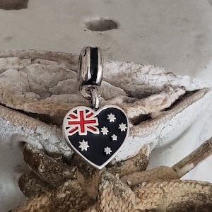 Authentic Pandora Australia Heart Flag Dangle Charm Red Blue White ...