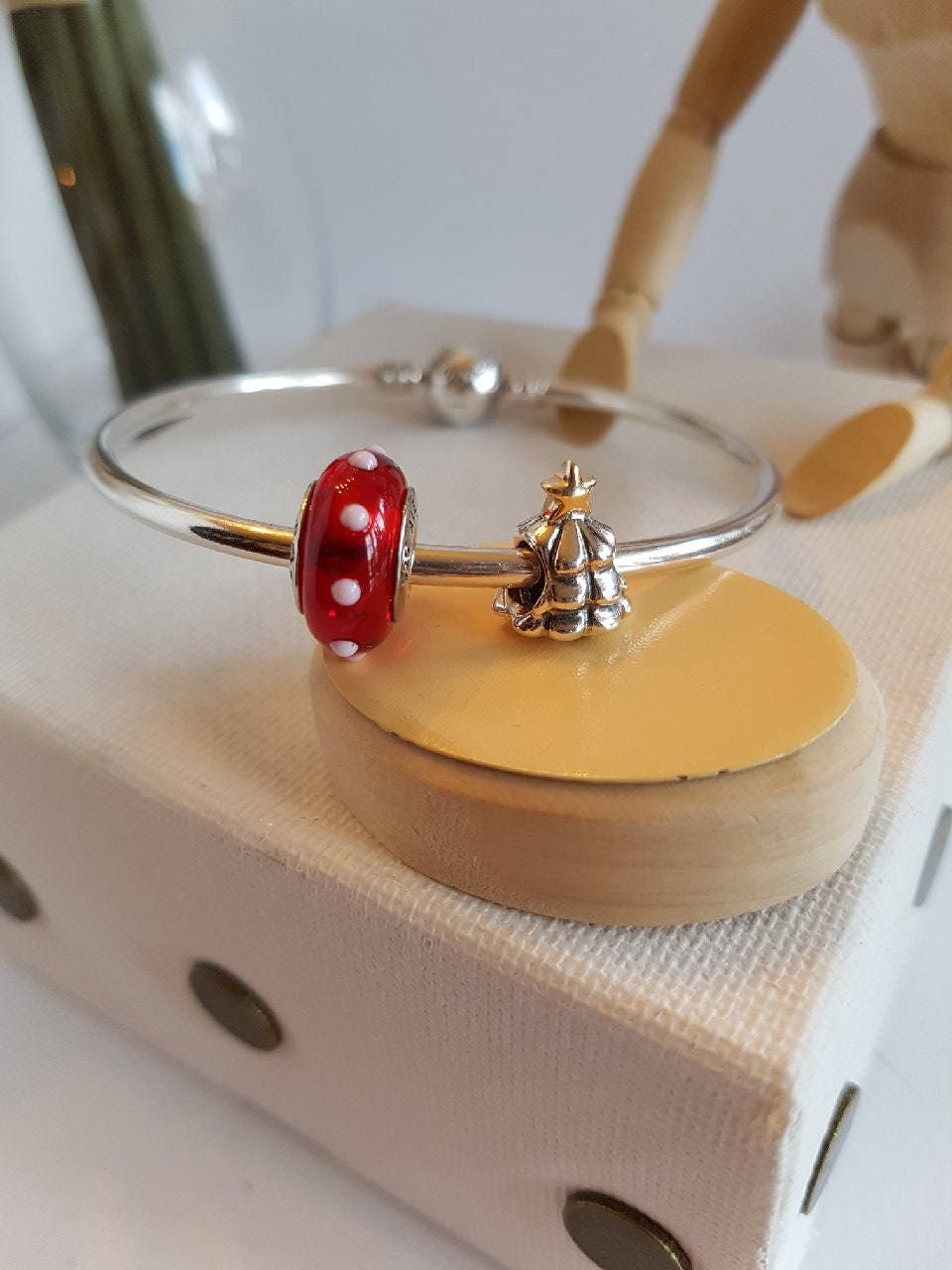 Authentic Pandora Christmas Tree Charm Bead Sterling Silver w/ | Etsy