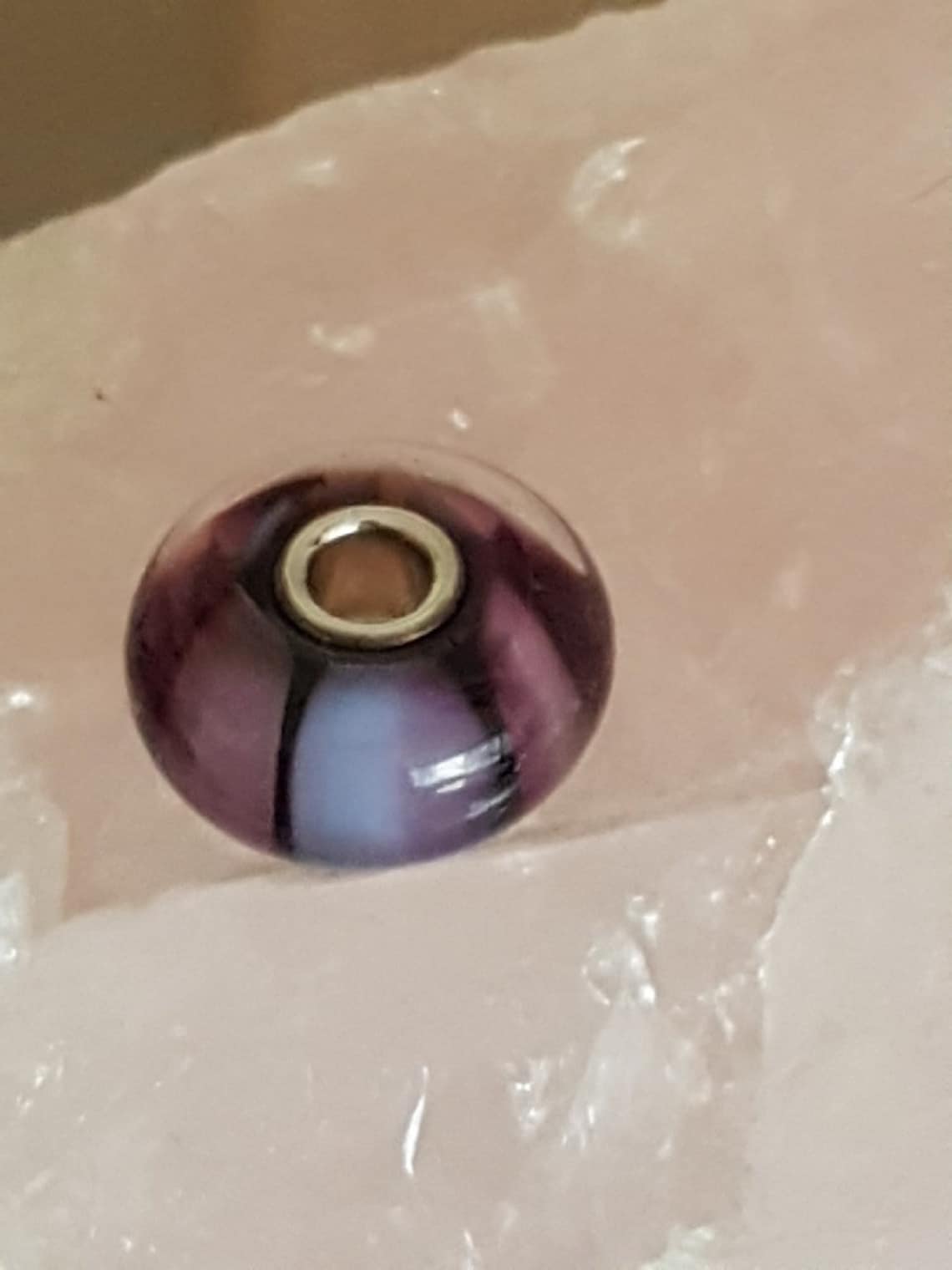 Stunning Authentic Trollbead Purple Stripes Glass Bead Charm RETIRED ...