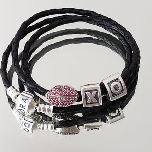 Authentic Pandora Alphabet Block Letters X or O Charms SS Oxidized ...