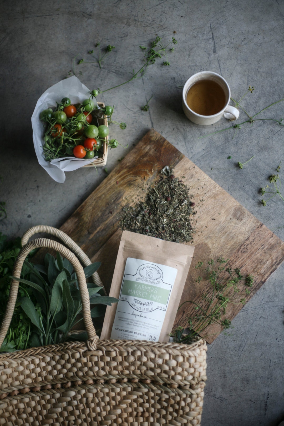Farmers Market Mint Handcrafted Tea W/ Red Raspberry Leaf | ORGANIC ...