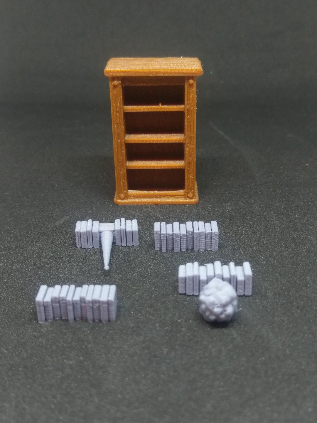 Bookcase With Books and Hazards RPG Dungeons and Dragons D&D Dice Pen ...