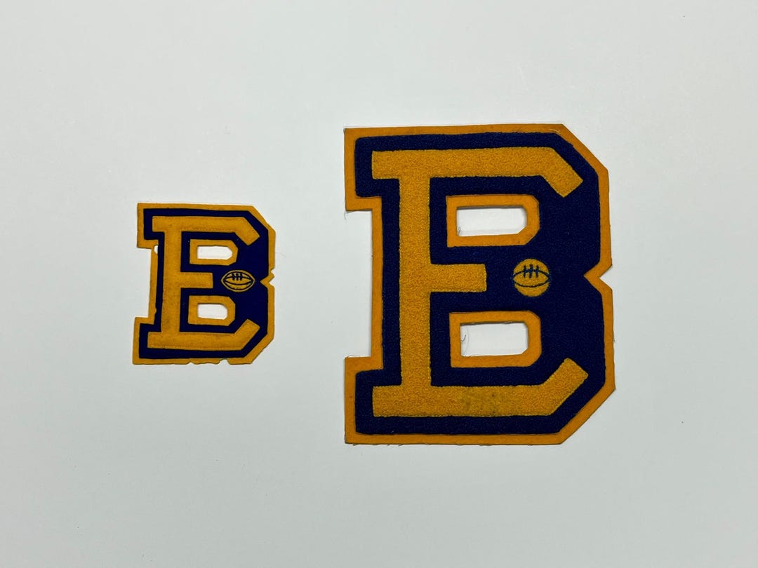2 VINTAGE Varsity Patches, Letter B Basketball Football Varsity Letters ...