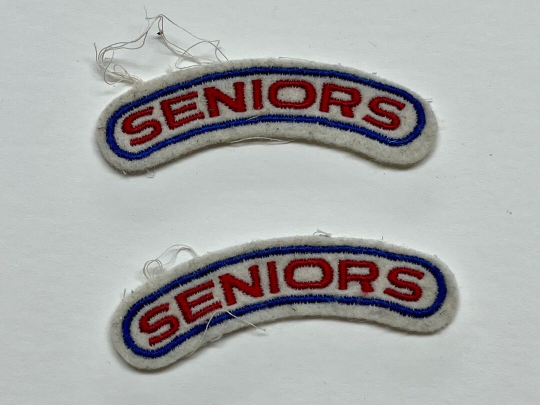 SENIORS Vintage Patches 2 Matching Set Pair of Patches Senior Year High ...