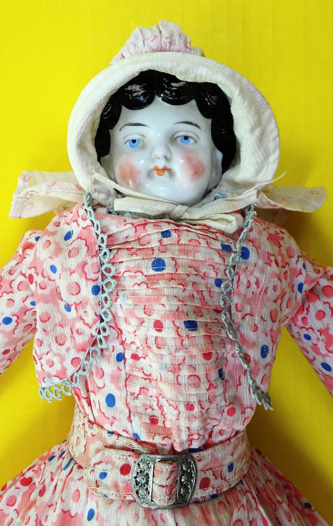 Antique Victorian Porcelain Cloth Doll Stamped 4 5 19 Tall Handpainted ...