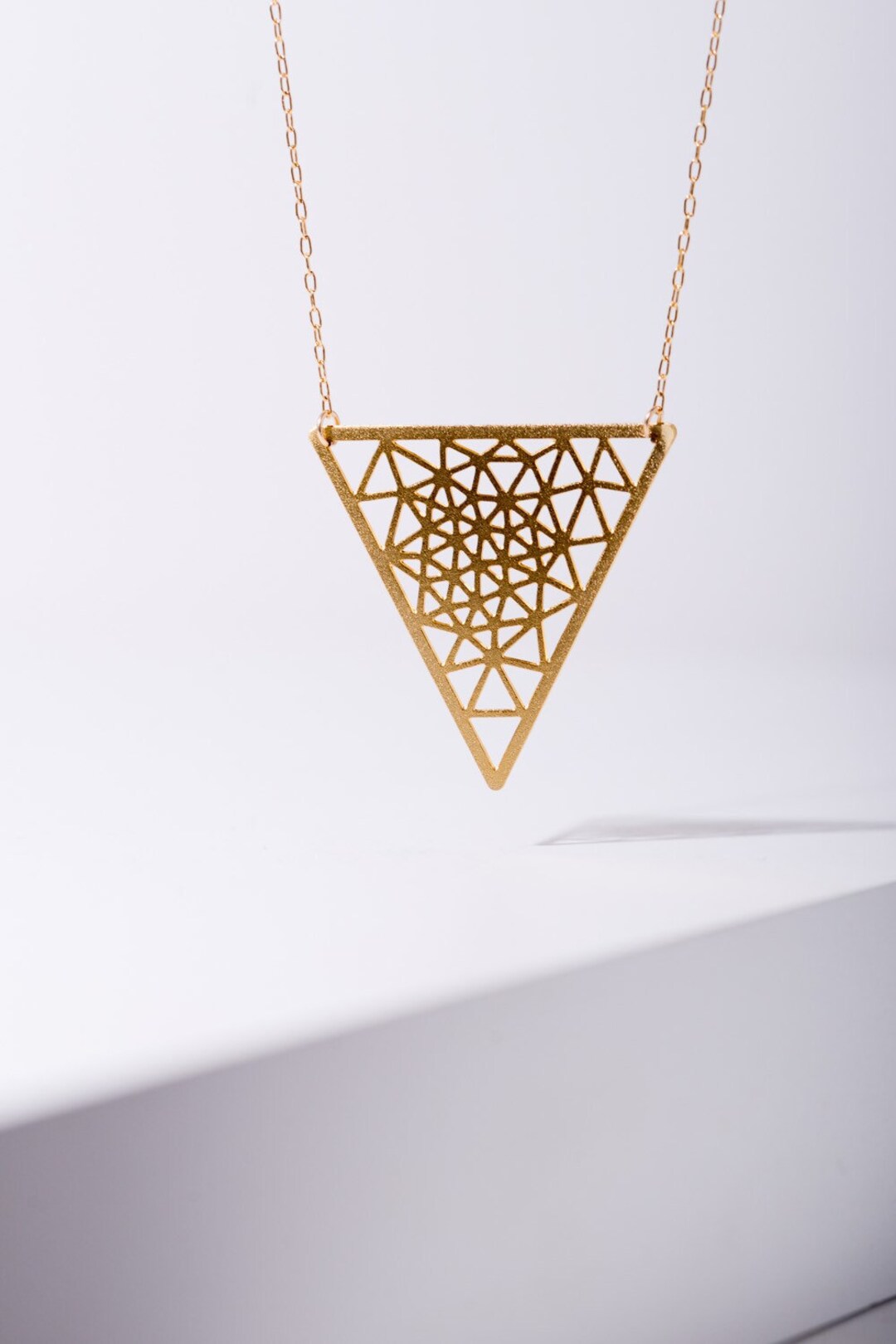 Triangle Necklace, Triangles, Geometric, Womens Jewelry, Gold Plated ...