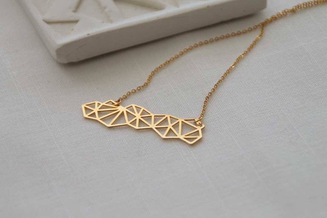 Geometric Necklace - Free Pattern, Triangles, Womens Jewelry, Gold ...